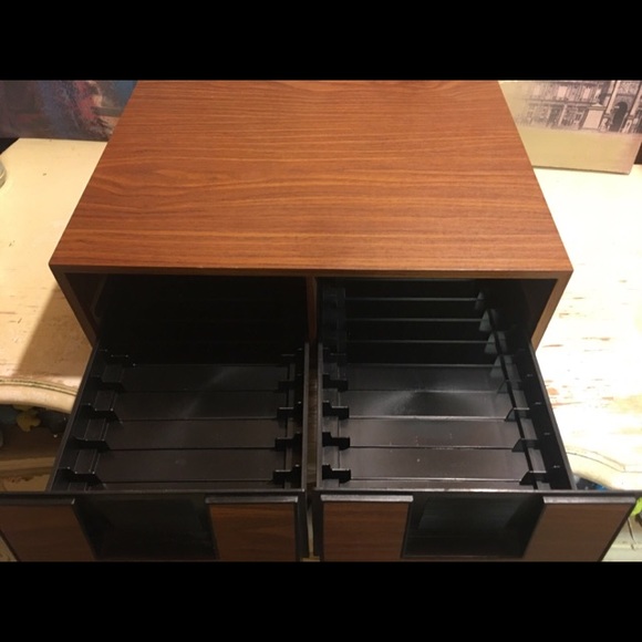 Accessories | Vintage Vhs Tape Holder 2 Drawer Cabinet Storage Case ...